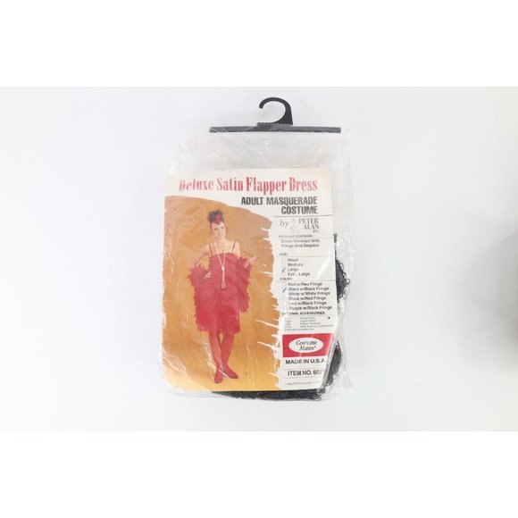 Vintage | Dresses | Nos Vtg 9s Womens Large Deluxe Satin Flapper Dress ...